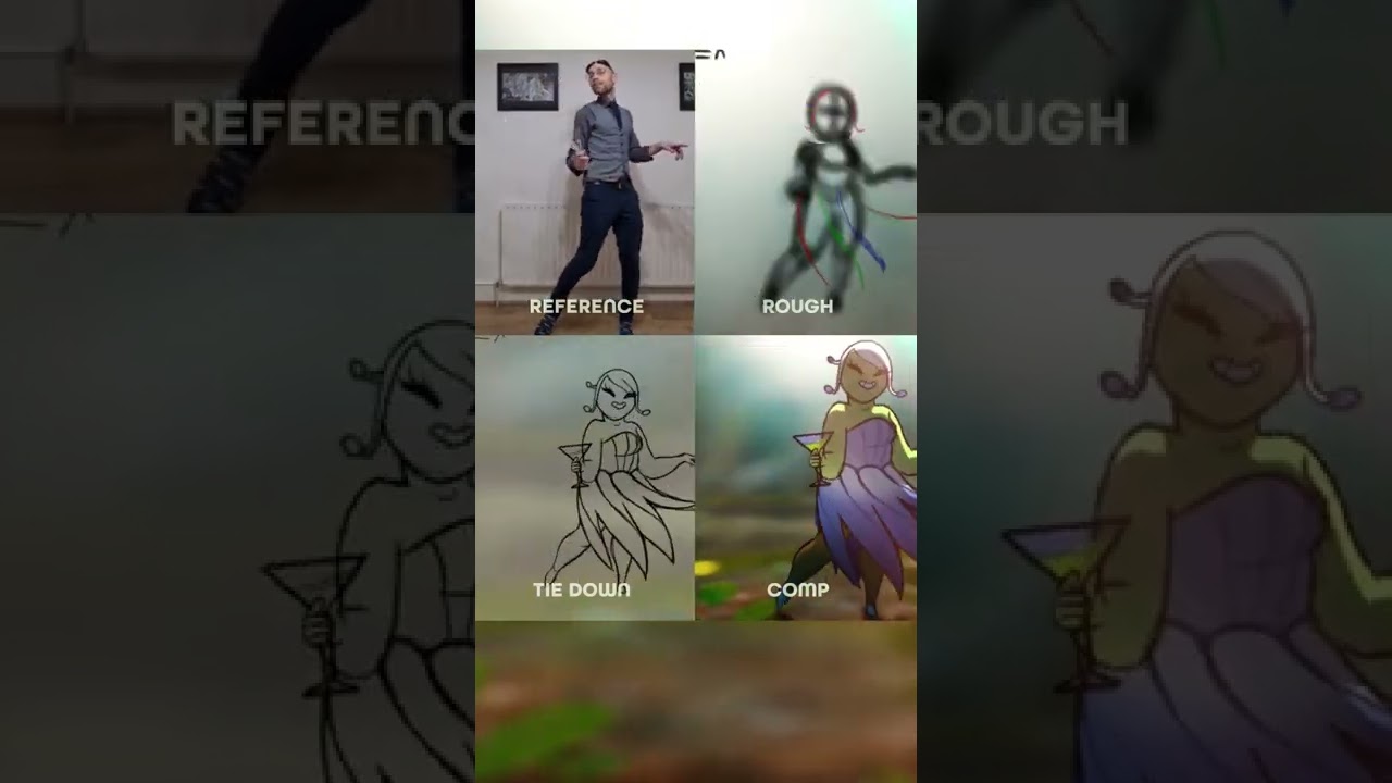 My Animation Process (Why am I sharing my  reference vid? 🤣) #animation #2danimation #artwip