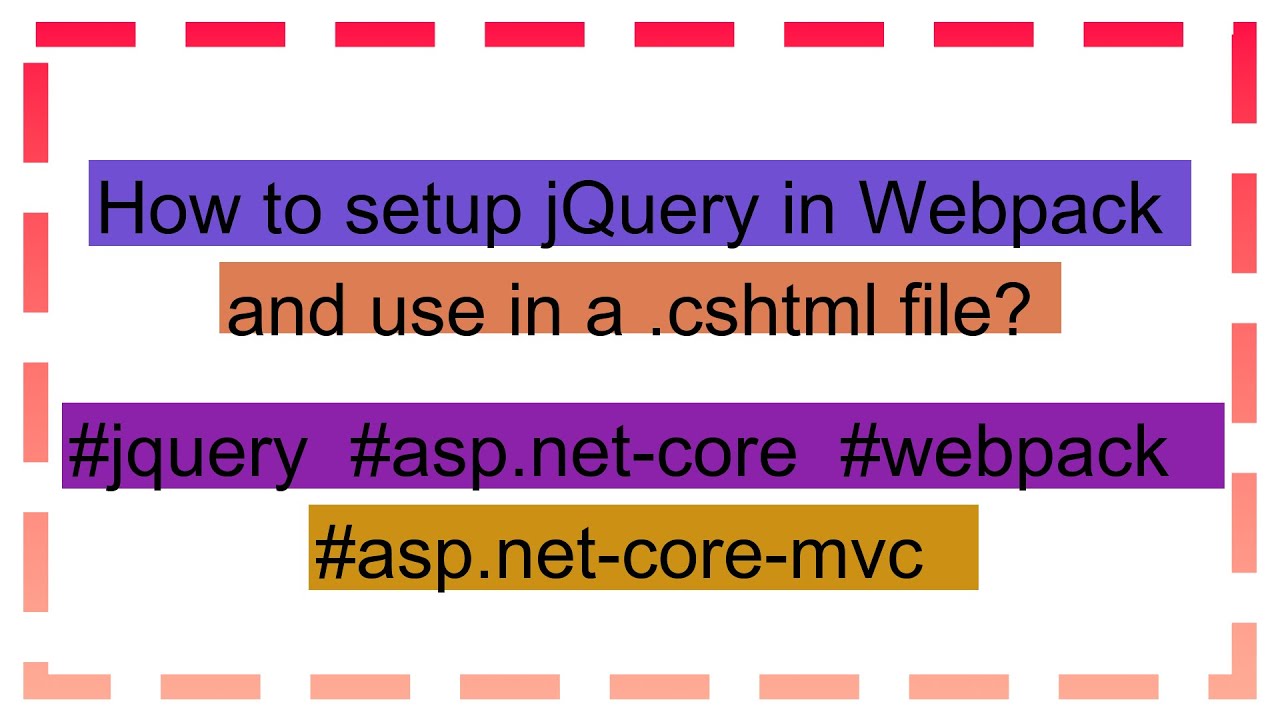 How to setup jQuery in Webpack and use in a .cshtml file?