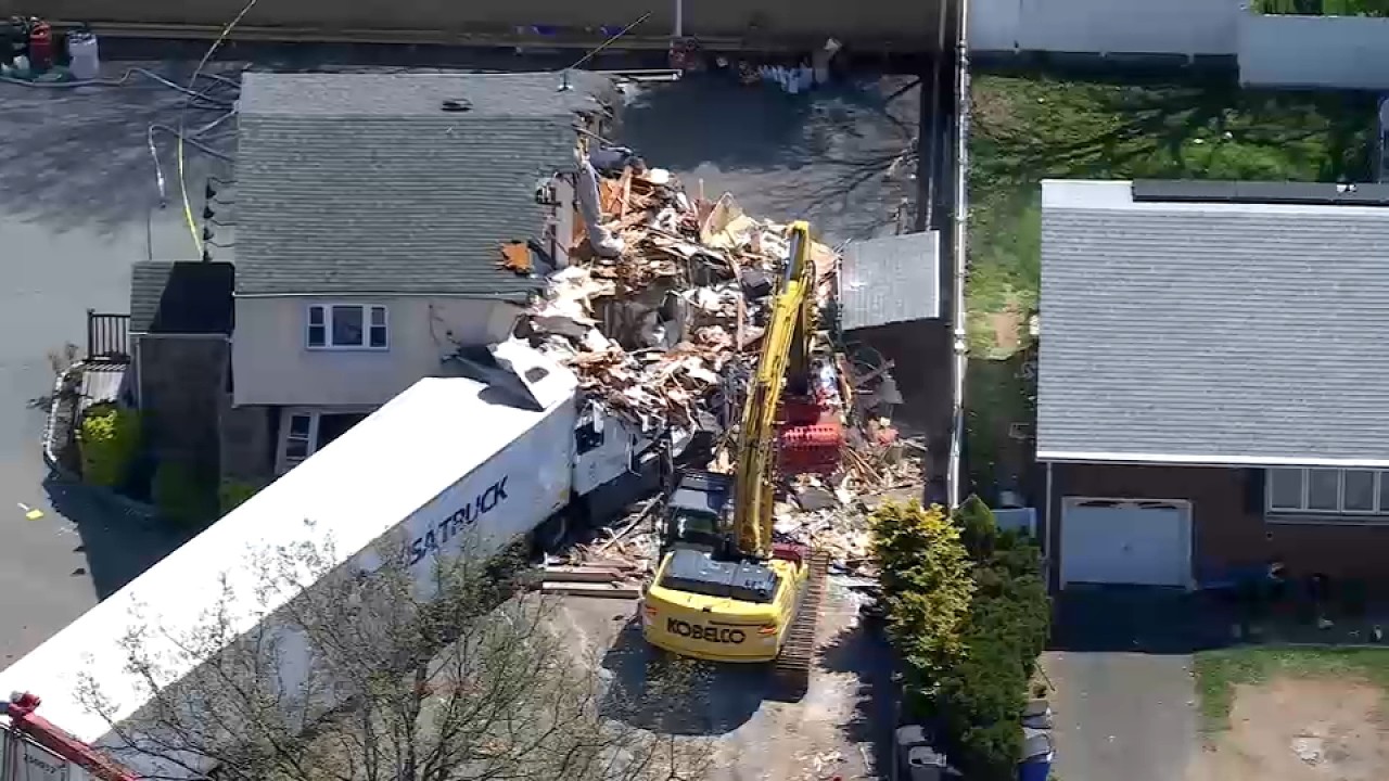 Building slowly being torn down after tractor-trailer crashed into it in NJ