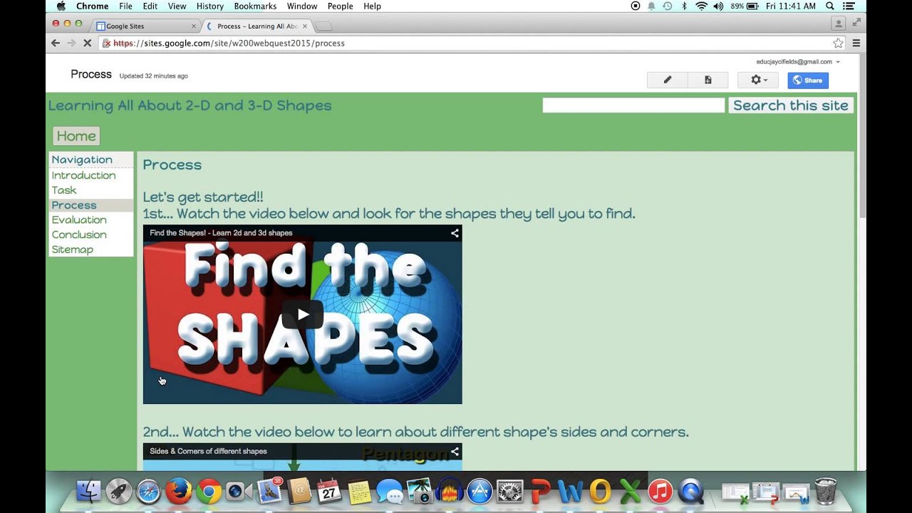 Learning 2D and 3D shapes Webquest
