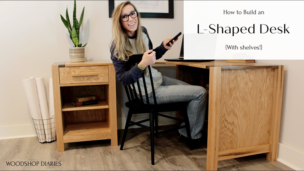 How to Build an L-Shaped Desk {with Shelves!}