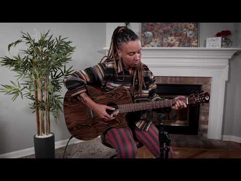 Luna Gypsy Grand Concert Ash Acoustic-Electric Guitar | Reverb