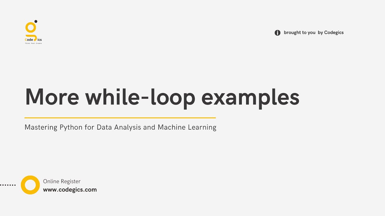 Module 3: More while loop examples