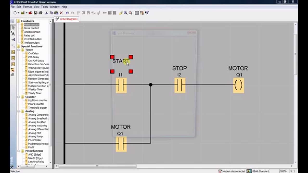 Siemens Logo tutorial- Motor Start/Stop circuit (LAD)