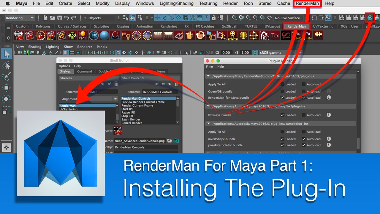 DART 104 Intro To Maya: RenderMan Part 1 Loading The Plug-Ing