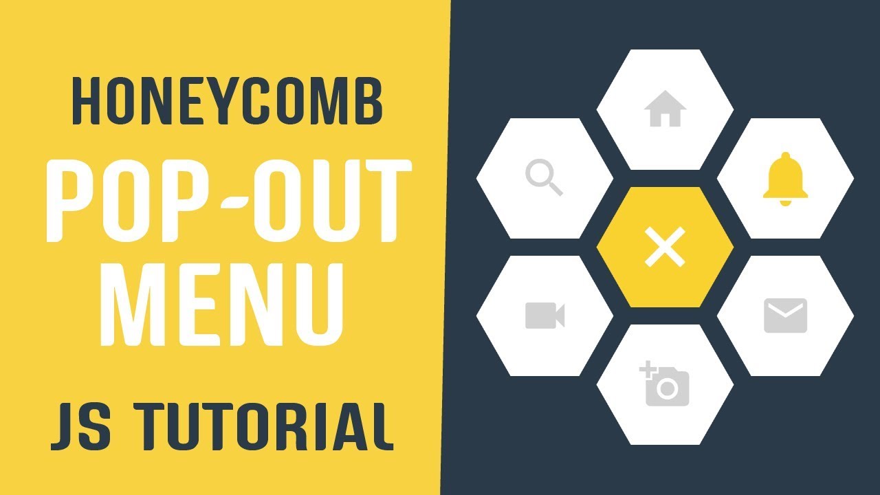 Honeycomb Pop-Out Menu Javascript | CSS Menu Design | Javascript Tutorial