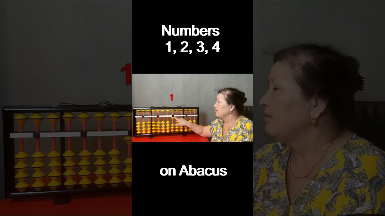 Mental arithmetic. Lesson 1: Displaying numbers 1 to 4 on Abacus.