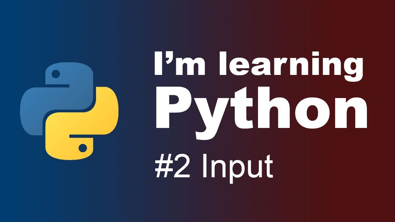 #2 I'm learning Python | Input statement