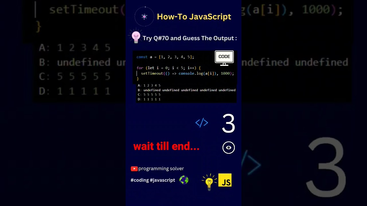 How To Code JavaScript Q#70, Try Solve & Guess The Output #shorts #coding #programming #javascript