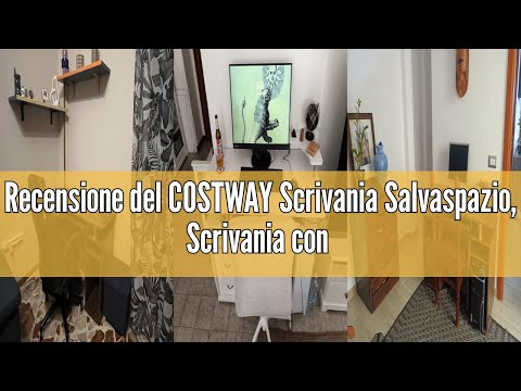 Recensione del COSTWAY Scrivania Salvaspazio, Scrivania con Cassetti, Vassoio per Tasteriera, Ripian