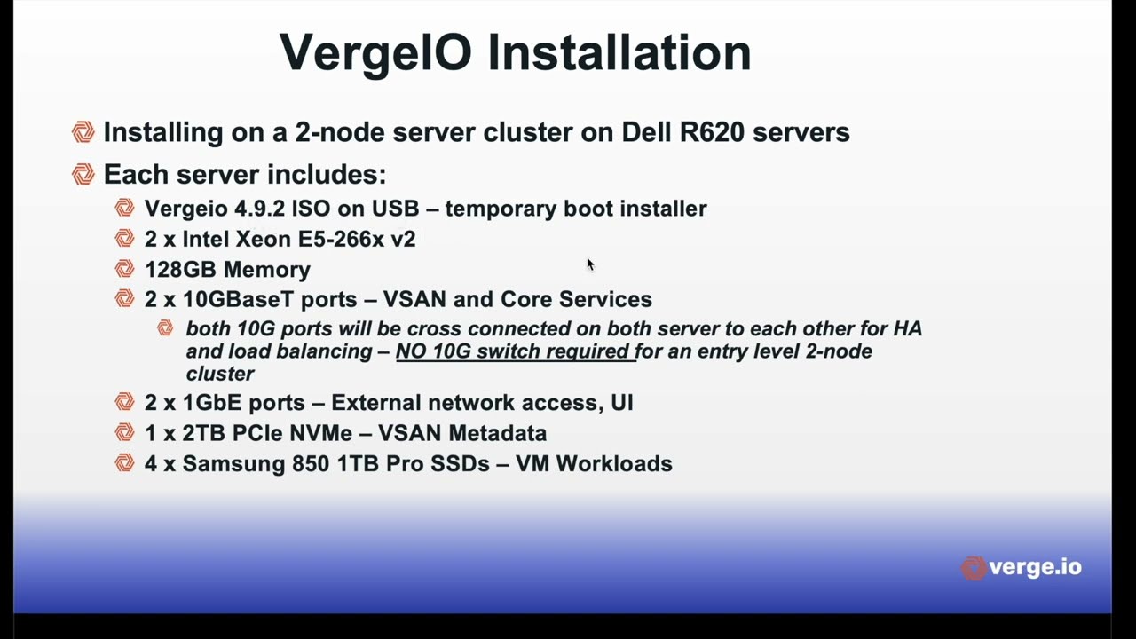 VergeIO Cluster-Install