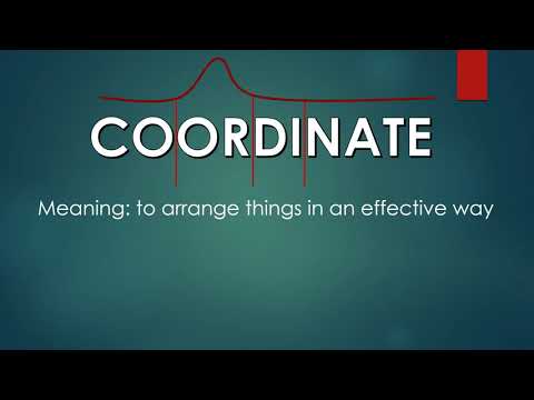 TALK: Academic Word of the Week - Coordinate