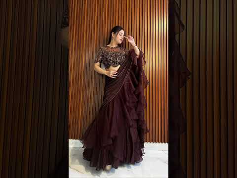 Latest & Gorgeous Ruffle Saree Designs For Function & Parties | Ruffle Ssaree Designs Ideas.