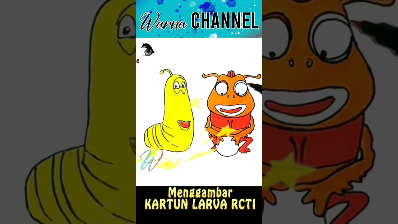 larva Cartoon | menggambar dan mewarnai kartun animasi larva di rcti #shortsindia  #menggambar