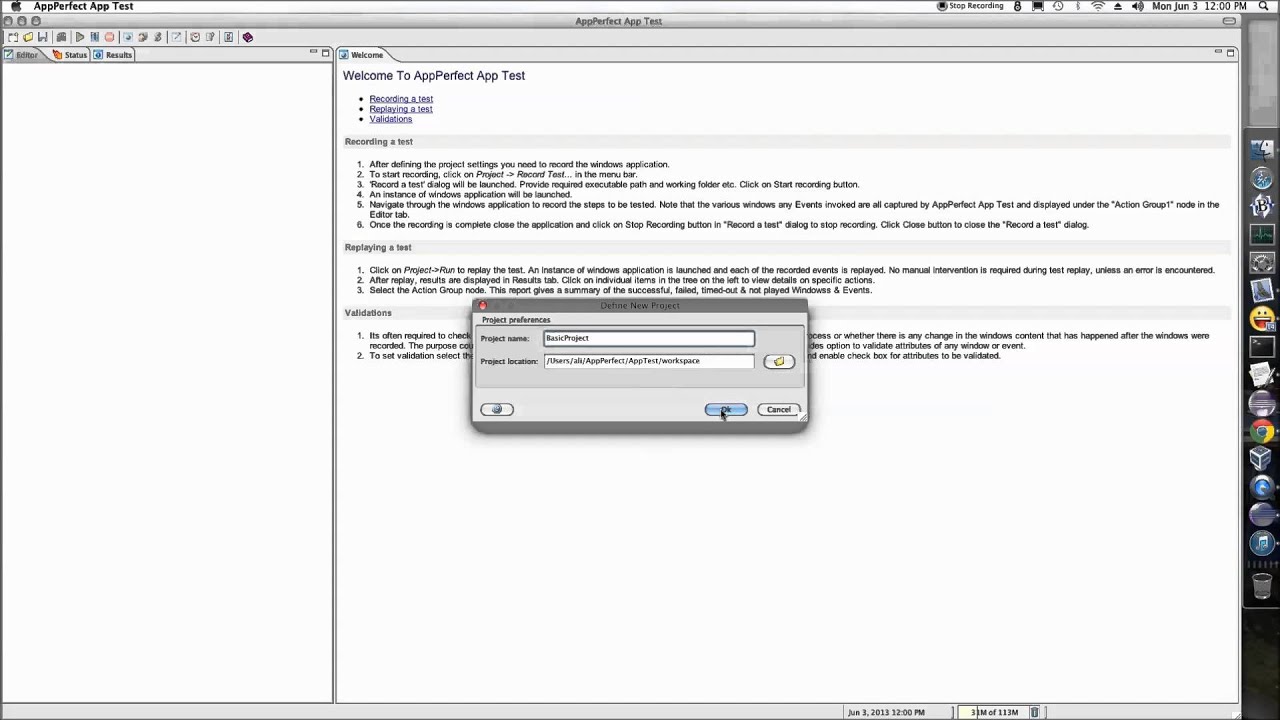 Application Test | CreatingProject