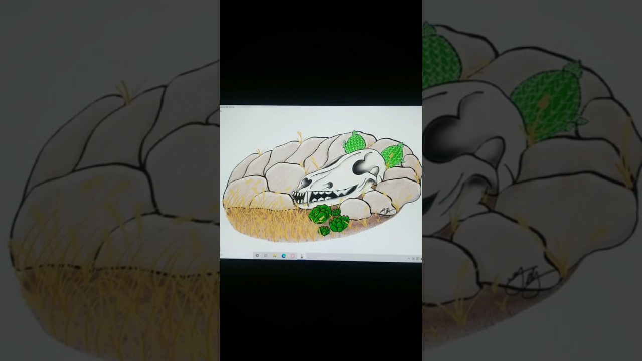 Fox skull #digitalart #teariously #desert #illustration #animalskull #artistsunite #oddities