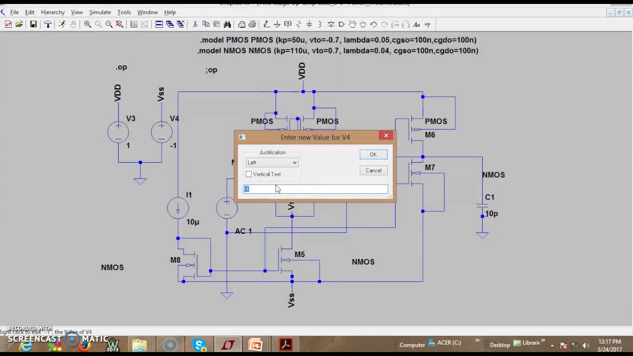 4 71 2 stage CMOS opamp simulation