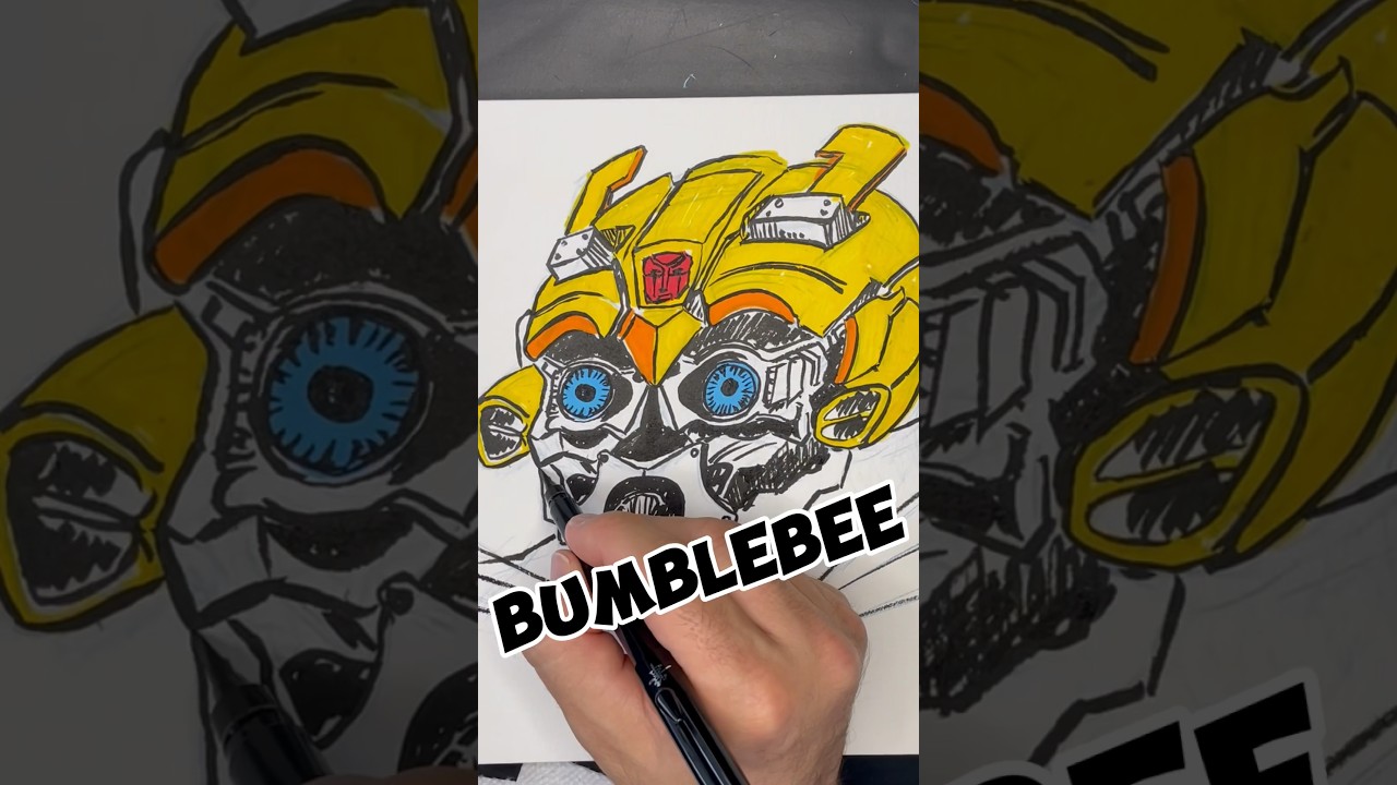 Blazing Brushes: Speed Drawing Bumblebee, the Legendary Transformer
