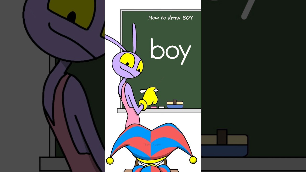 How to Draw BOY in 15 Seconds😯The Amazing Digital Circus JAX & POMNI Animation #shorts #drawing