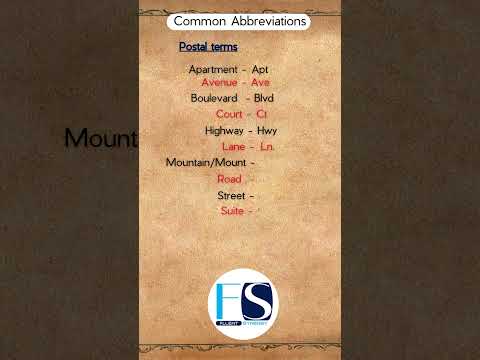 Common Abbreviations #commonabbreviations #englishabbreviations #postalterms #nothingbymouth #esl