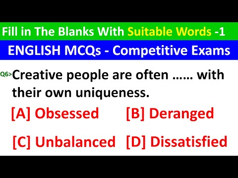 Fill in the blanks with suitable words -English Grammar for Competitive Exams
