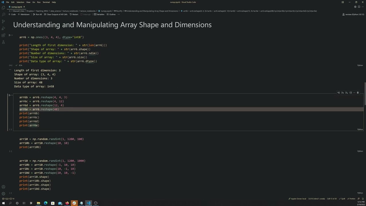 Python: NumPy Shape and Dimensions