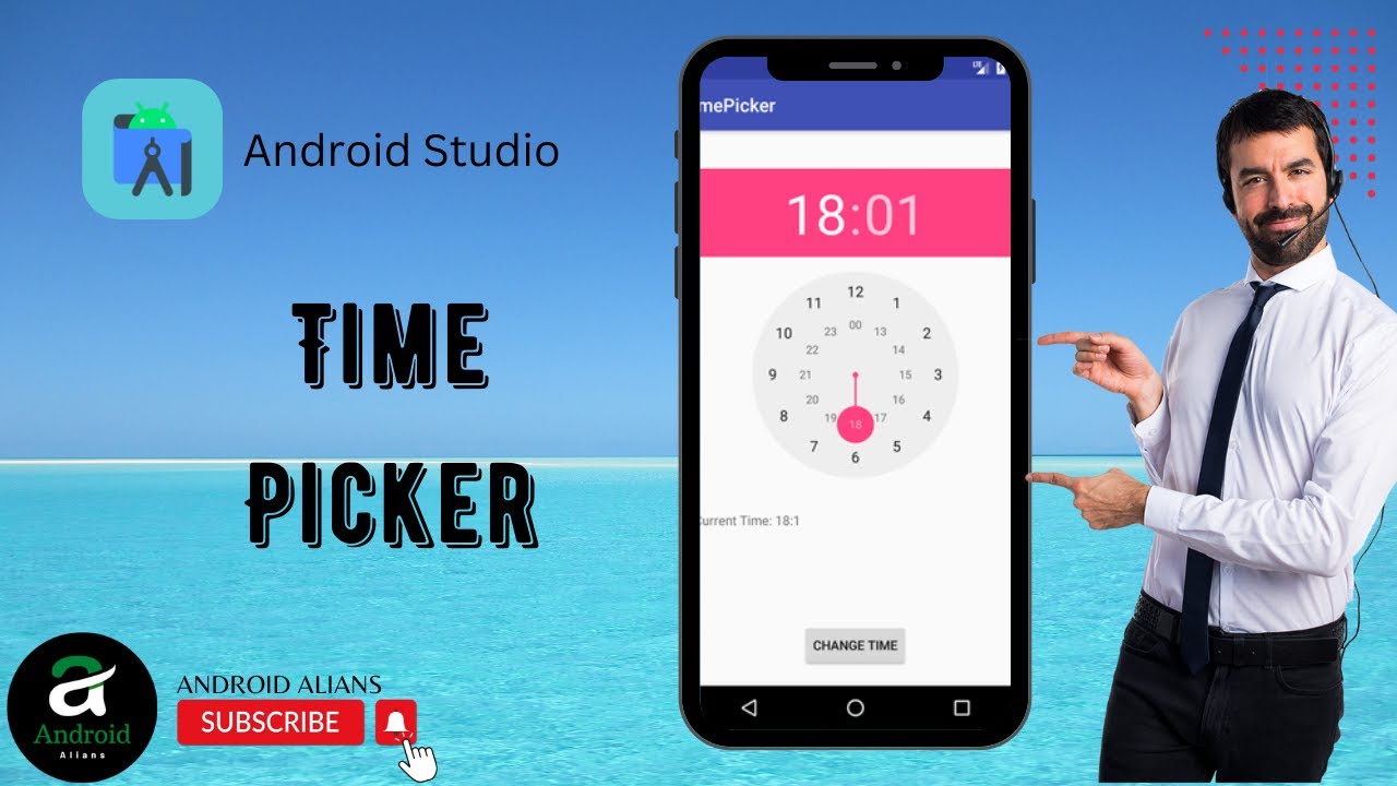 Time Picker Dialog Application Using Java || Android Studio || Android Alians