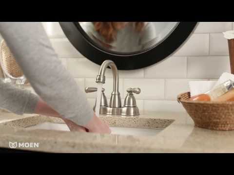 Banbury® Hi Arc Centerset Bathroom Sink Faucet | Moen Features Spotlight