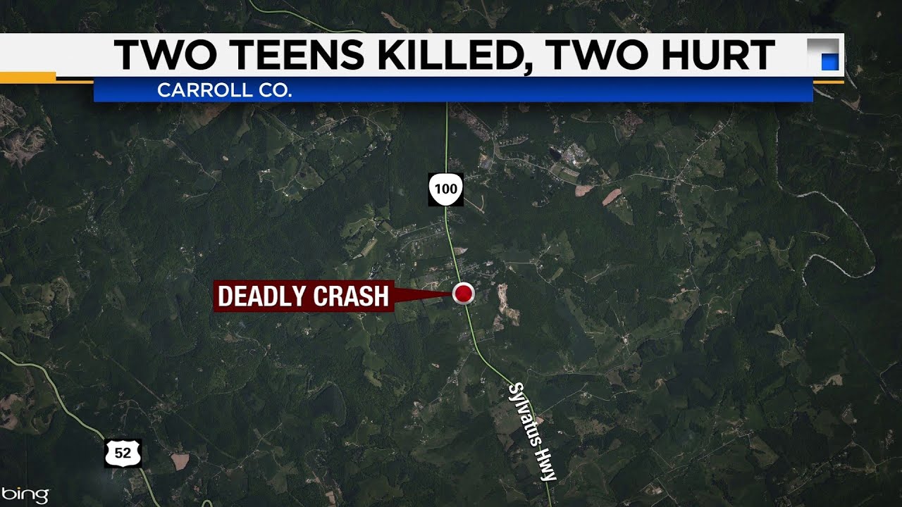 Two teens dead, two teens hurt in Carroll County crash
