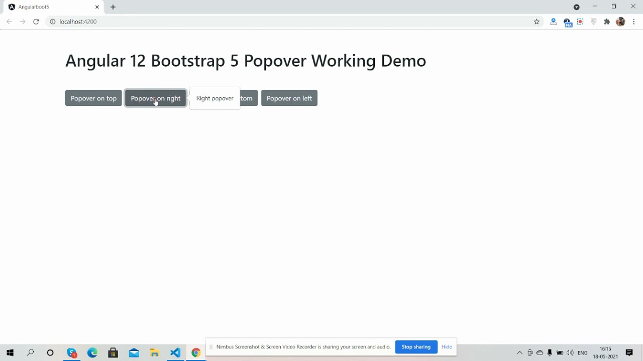 Angular 12 Bootstrap 5 Popover Working Example