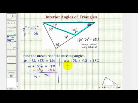 Ex 2 Find The Measure Of An Interior Angle Of A Triangle Math Help