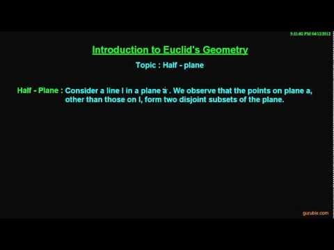 Half - plane | Introduction to Euclid's Geometry - Math Lessons