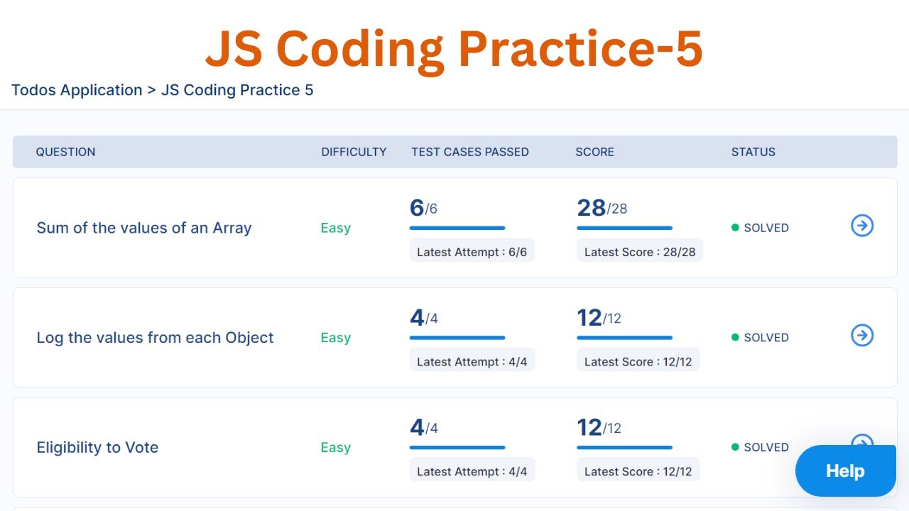 Arrays and Objects JavaScript JS Coding practice 5 answers| Nxtwave|