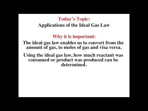 Applications of the Ideal Gas Law