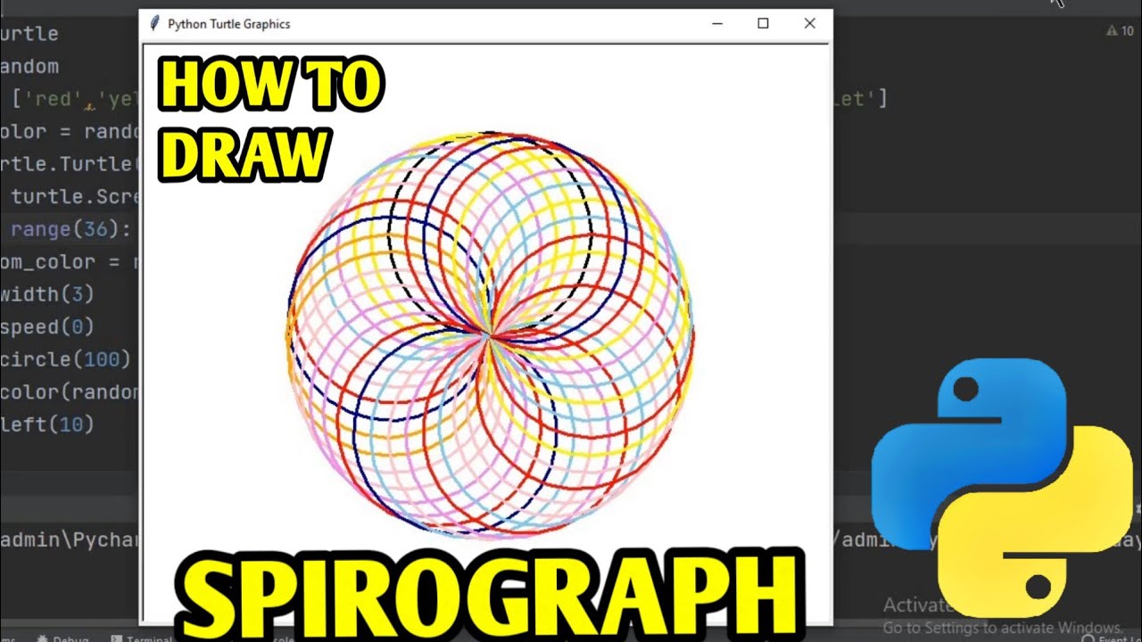 spirograph - Python | how to draw a spirograph using python turtle module