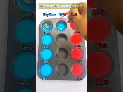 Mixing Sky Blue and Red in Different Ratios – Stunning Color Shades!