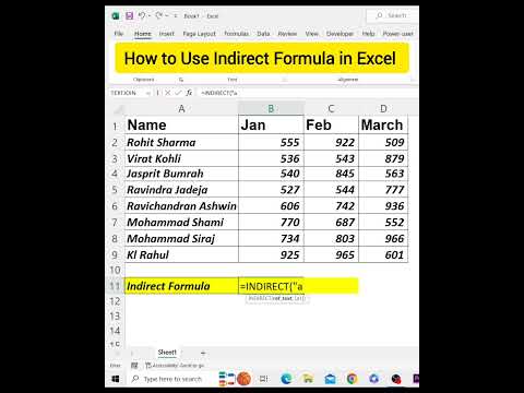 Indirect Formula in Excel | Microsoft Excel | Excel New Tips and tricks | #indirect #tips #excel