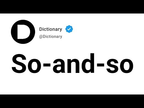 So-and-so Meaning In English