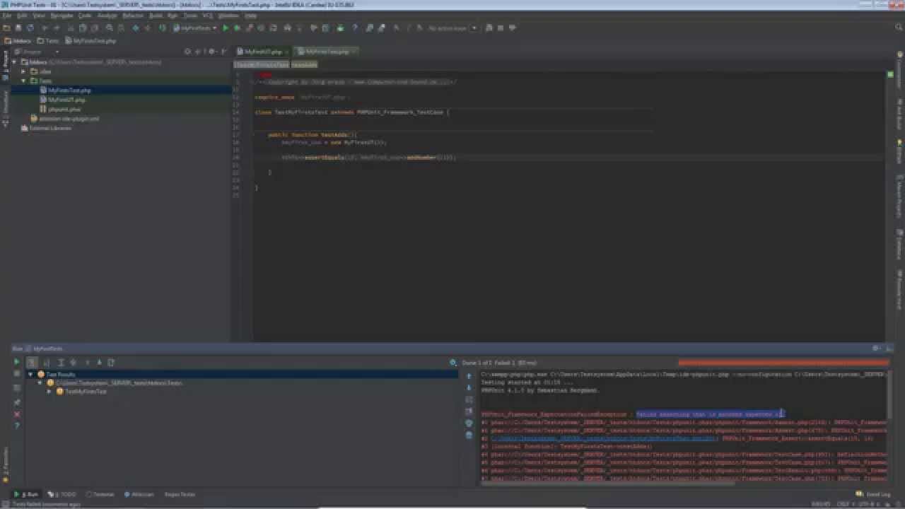 PHPStorm - IntelliJ PHPStorm PHPUnit tests