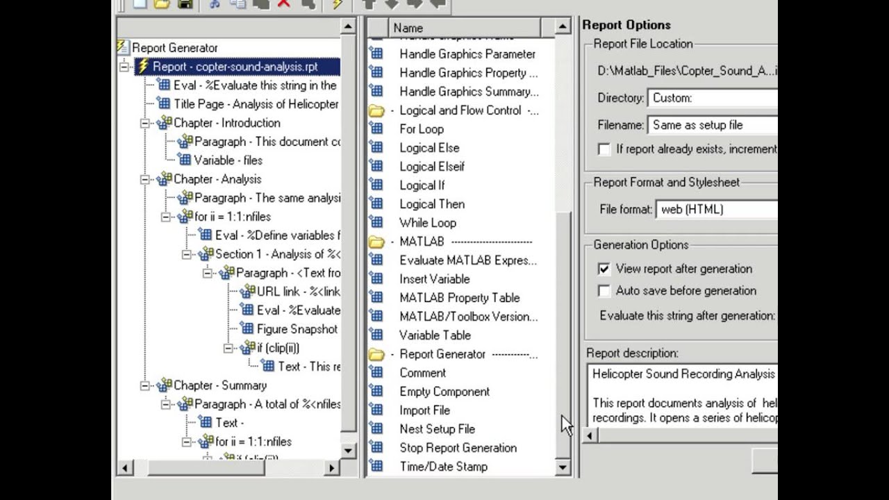 Creating and Modifying Report Generator Setup Files