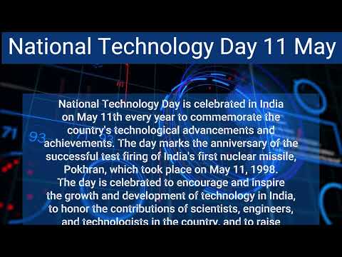 National Technology Day is celebrated in India on May 11th