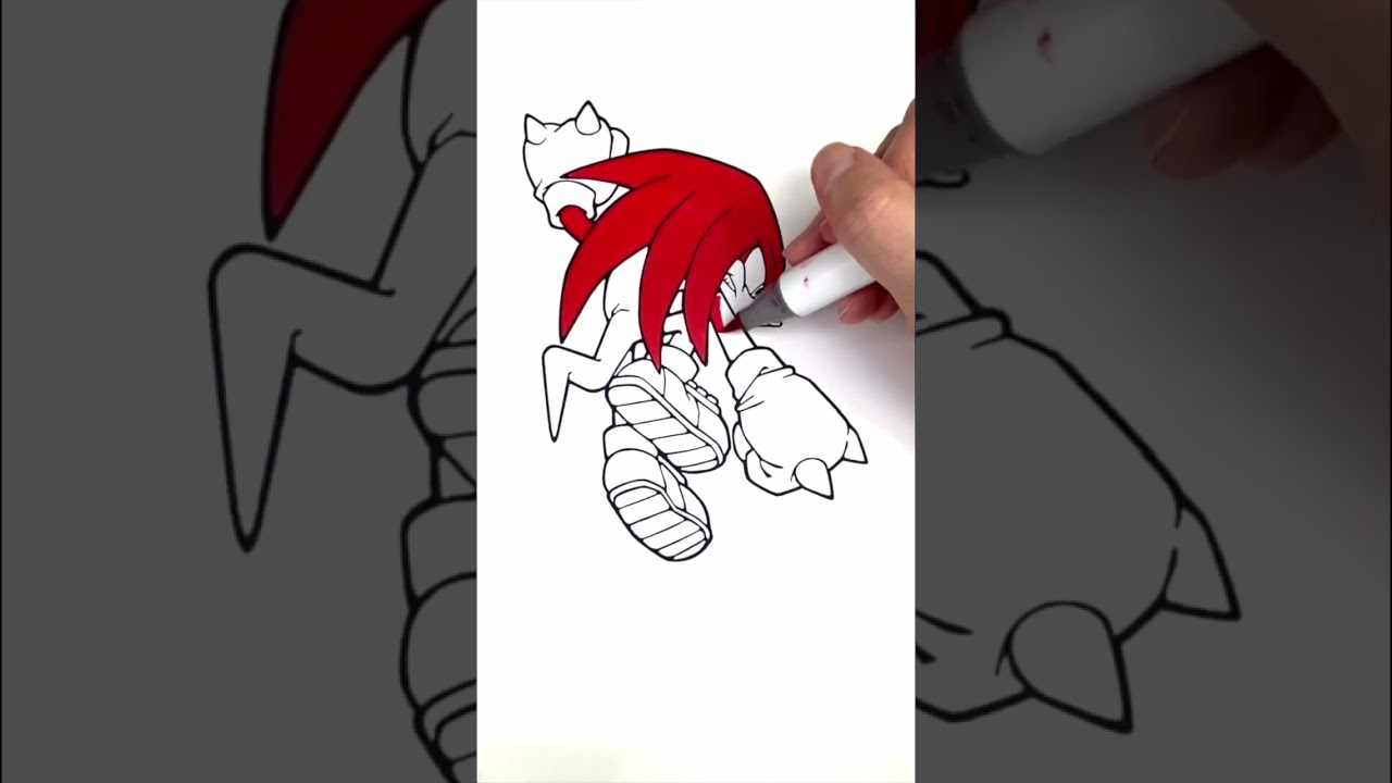 ⚡️Coloring Knuckles from Sonic the Hedgehog #shorts #sonic #sonicthehedgehog #knuckles #coloring ⚡️