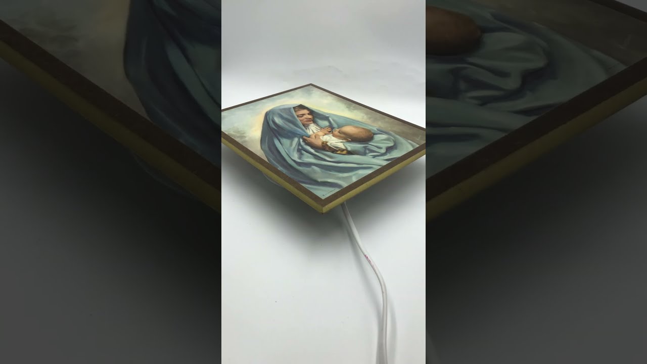 Vintage Mother Mary Baby Jesus Italy Litho Wooden Holy Childhood Assoc Wall Art #mothermary #jesus 🙌