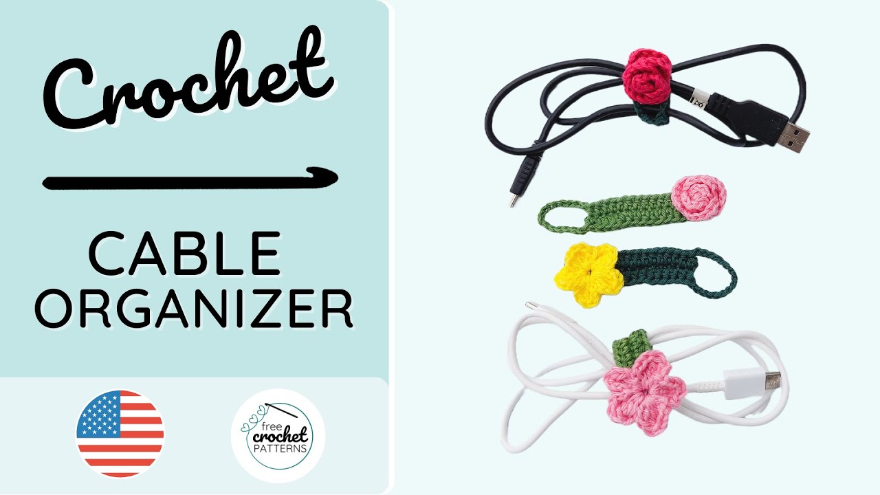 How to crochet a Cable Organizer | Crochet Pattern | free-crochet-patterns.com