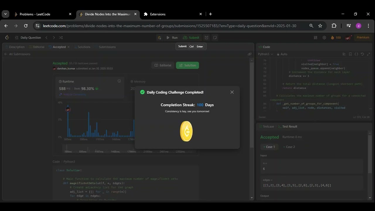 100 days of consistent LeetCode grinding !!😊✔✨