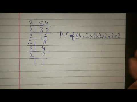 prime factors of 64 || prime factorization method