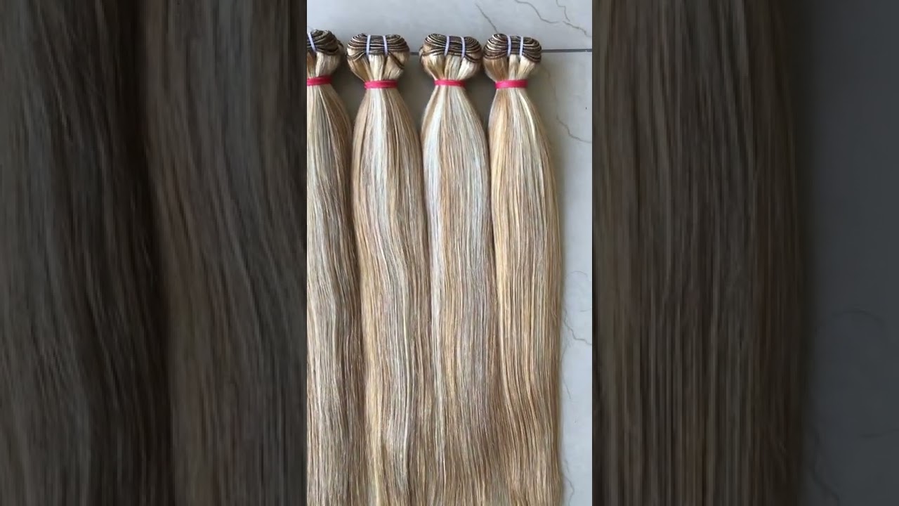 Straight 27/613 human hair bundles