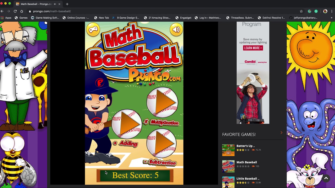 Math Baseball Game Demo