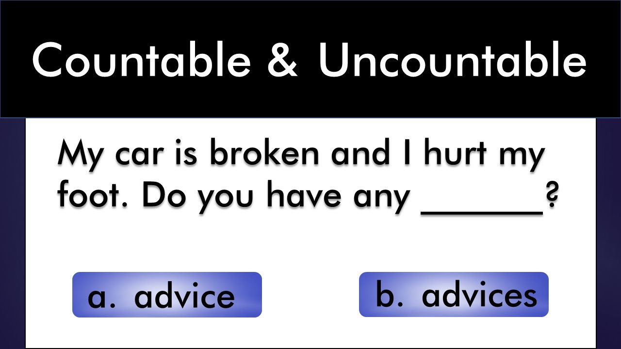 Countable VS Uncountable Nouns | Grammar Test