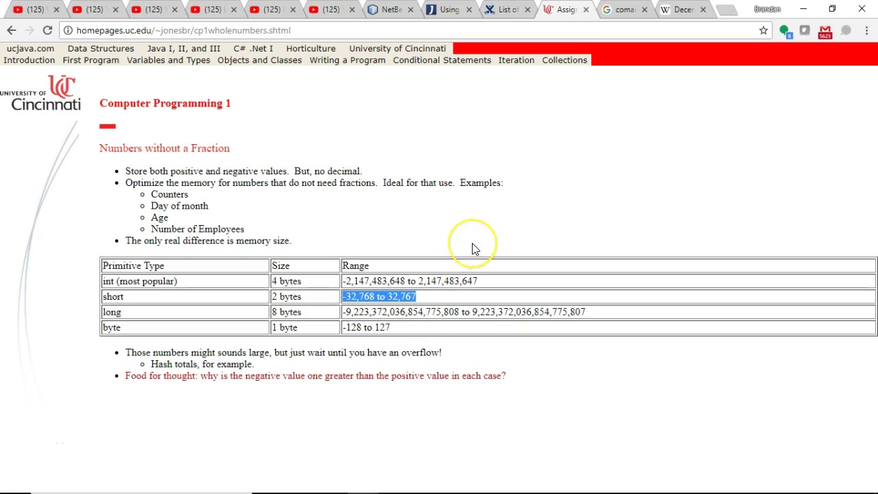 Variable Types in Java: int, double, float, long, boolean, c